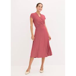 bonprix Damen bonprix Midikleid aus Viskose und Elasthan, Wickeloptik mit Bindeband, Kurzarm-Design 48/50 (XL), N-Gr