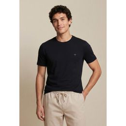 Fynch-Hatton Herren Fynch-Hatton T-Shirt &raquo;Fynch-Hatton Basic T-Shirt&laquo; Sommershirt in unifarben, mit Logostickerei schwarz 4XL (68/70)