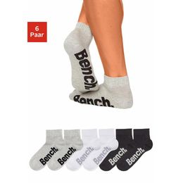 Bench. Damen Kurzsocken &raquo;Damen Herren Socken Kurzschaft mit Komfortbund&laquo; Packung, 6 Stk. tlg. mit komfortablem Rippb&uuml;ndchen schwarz-wei&szlig; 43-46
