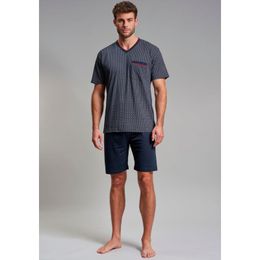 G&ouml;tzburg G&ouml;tzburg Herren G&Ouml;TZBURG Shorty &raquo;Manhattan&laquo; 2 tlg. Kurzarm, V-Ausschnitt, kurze Hose, Baumwolle, weich blau 52L