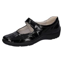 Waldl&auml;ufer Waldl&auml;ufer Damen Klettschuh &raquo;HENNI&laquo; in gl&auml;nzender Lackoptik, H-Weite schwarz 10.5