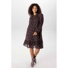 Aniston Plus Damen Aniston PLUS Chiffonkleid mit Volant am Saum - NEUE KOLLEKTION schwarz 52, N-Gr