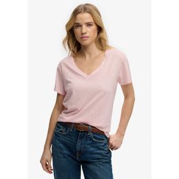 Superdry Damen T-Shirt &raquo;STUDIOS SLUB EMB VEE TEE&laquo; Baumwollmischung, relaxed fit M