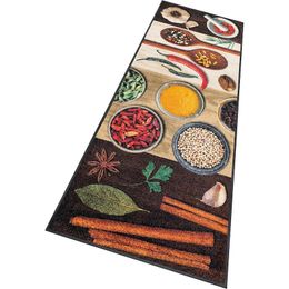 wash+dry by Kleen-Tex K&uuml;chenl&auml;ufer &raquo;Hot Spices&laquo; rechteckig 9 mm H&ouml;he Teppich, Motiv Gew&uuml;rze, rutschhemmend, waschbar, K&uuml;che bunt Kunstfaser B : 75cm 1