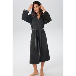 Bruno Banani Damenbademantel &raquo;Danny, ideal f&uuml;r Sauna & Spa, Hotelbademantel, Morgenmantel&laquo; 1 Stk. mit Logostreifen, aus 100% Baumwolle, XS-3XL grau Walkfrottier S 