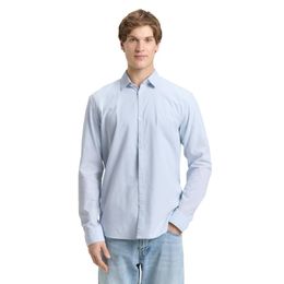 Tom Tailor Denim Herren Tom Tailor Denim Langarmhemd mit Knopfleiste blau XXL, N-Gr