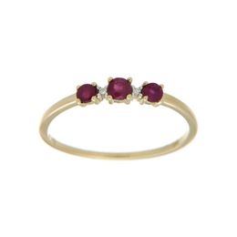 Firetti Damen Fingerring &raquo;Schmuck Geschenk Gold 333 Damenring Goldring Edelstein Farbstein Rubin&laquo; mit Rubin - mit Brillanten bunt 16, 0,01 P2 = 