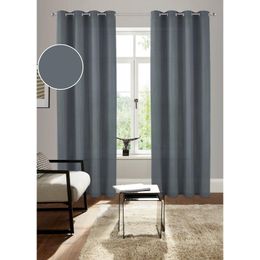 Bruno Banani Vorhang &raquo;Lagan&laquo; &Ouml;sen 2 Stk. tlg. 2-er Set, gewebt, Microfaser, versch. Gr&ouml;&szlig;en, einfarbig, Bestseller grau Polyester, Polyester 145cm, &Ouml;sen, 140cm
