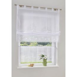 OTTO home Raffrollo &raquo;Idaho&laquo; mit Schlaufen Transparent, Voile, Polyester wei&szlig; Voile, Obermaterial: 100% Polyester 140cm, Schlaufen, 45cm