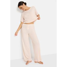 Lscn By Lascana Damen LSCN by LASCANA Pyjama Set, 2 mit kleiner Zierknopfleiste an der Hose rosa 36/38