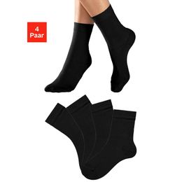 H.I.S. H.I.S Damen Socken &raquo;f&uuml;r Kinder Damen Unisex aus Baumwolle atmungsaktiv Mittelhocher Schaft&laquo; Packung, 4 Paar tlg. in unterschiedlichen 