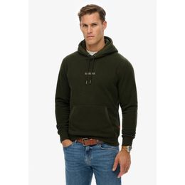 Superdry Herren Kapuzensweatshirt &raquo;MICRO LOGO FLEECE HOOD&laquo;, aus angerauter Sweatware, Loose Fit, mit Kordelverschluss gr&uuml;n XXL