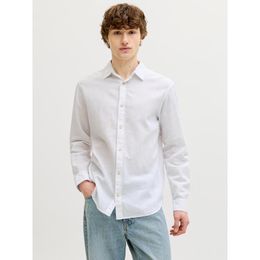 Jack & Jones Jack & Jones Herren Langarmhemd &raquo;JJESUMMER LINEN BLEND SHIRT L/S SN&laquo; Baumwollmischung, regular fit wei&szlig; L, N-Gr