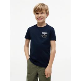 Tommy Hilfiger Jungen T-Shirt Rundhalsausschnitt, Regula Fit, reine Baumwolle, Kinder bis 16 Jahre blau 5 (110)