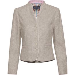WHITE LABEL Kurze Fischgrat-Jacke Beige/Bleu (Gr&ouml;&szlig;e: 40)