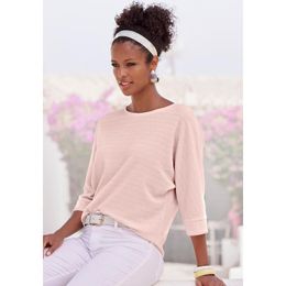 Vivance Damen 3/4-Arm-Shirt &raquo;aus b&uuml;gelfreier Cr&ecirc;pe-Qualit&auml;t&laquo; Sommerliches 3/4-Arm-Shirt rosa 40/42