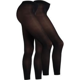Camano Damen Leggings &raquo;fine everyday&laquo; mit 3D-Stricktechnologie f&uuml;r ein gleichm&auml;&szlig;iges Maschenbild schwarz 44, N-Gr