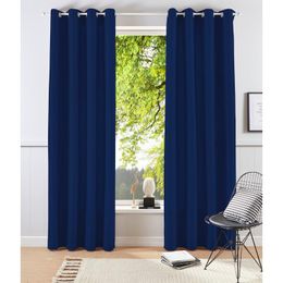 Bruno Banani Vorhang &raquo;Lagan&laquo; &Ouml;sen 2 Stk. tlg. 2-er Set, gewebt, Microfaser, versch. Gr&ouml;&szlig;en, einfarbig, Bestseller blau Polyester, Polyester 175cm, &Ouml;sen, 140cm