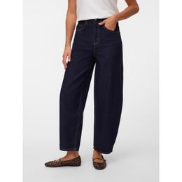 V&eacute;ro Moda Vero Moda Damen Weite Jeans &raquo;VMBILLIE HR BARREL ANK JEANS LI3191 NOOS&laquo; Baumwolle, high waist, barrel fit blau 31, L&auml;nge 32