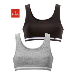 Bench. M&auml;dchen Bustier Packung, 2 mit weichem Webbund grau 158/164, N-Gr