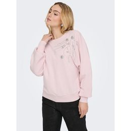 Only Damen Only Sweatshirt &raquo;ONLCAMELA BROOKE GLITTER LS ONECK UB SWT&laquo;, Baumwollmischung, regular fit, Rundhals XS