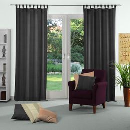 WIRTH Vorhang &raquo;Niederau&laquo; Schlaufen 1 Stk. tlg. schwarz Jacquard, Polyacryl, Polyester 145cm, Schlaufen, 132cm
