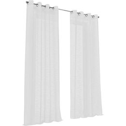Kutti Vorhang &raquo;Celtic&laquo; &Ouml;sen 1 Stk. tlg. Gardine halbtransparent, Leinenoptik, Effektgarn wei&szlig; Polyester 175cm, &Ouml;sen, 140cm