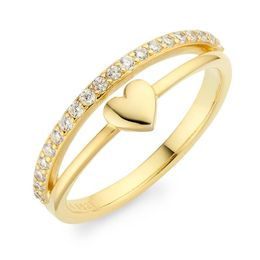 Aniston Jewelry & Watches Damen Aniston JEWELRY & WATCHES Fingerring &raquo;Schmuck Geschenk Silbering mit Herzchen&laquo; mit Zirkonia (synth.) gold 56, Silber 