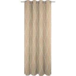 Adam Vorhang &raquo;Casket Valdelana Light&laquo; &Ouml;sen 1 Stk. tlg. aus 100% Bio-Baumwolle beige Jacquard, Baumwolle (Bio-Baumwolle) 145cm, &Ouml;sen, 145cm