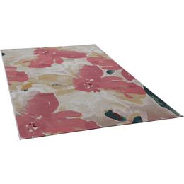 Tom Tailor HOME Teppich &raquo;Garden Blossom&laquo; rechteckig 3 mm H&ouml;he Flachgewebe, modernes Blumen Design, In- und Outdoor geeignet rosa Kunstfaser B : 70cm 1