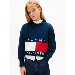 Tommy Hilfiger M&auml;dchen Strickpullover Kinder bis 16 Jahre, mit Rundhalsausschnitt 8 (128)