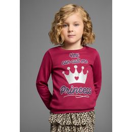 Kidsworld M&auml;dchen Kidsworld Langarmshirt &raquo;YOU CAN CALL ME PRINCESS&laquo; Langarm, Basic-Passform, bedruckt, Rundhalsausschnitt rot 92/98