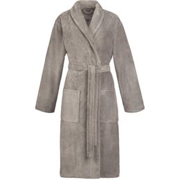 Vossen Bademantel &raquo;Pico, ideal f&uuml;r Sauna & Spa, Hotelbademantel, Morgenmantel&laquo; 1 Stk. Schalkragen grau Baumwoll-Mix XS L: 120cm