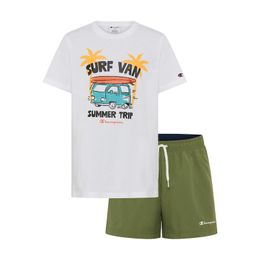 Champion Kinder T-Shirt & Shorts &raquo;Kids' Beach Set&laquo; 2 f&uuml;r Kinder und Jugendliche geeignet, aus Baumwolle gr&uuml;n XXL (176)