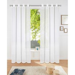 OTTO home Gardine &raquo;Dolly&laquo; &Ouml;sen 1 Stk. tlg. Transparent, Gewebt, Polyester wei&szlig; Polyester 145cm, &Ouml;sen, 140cm