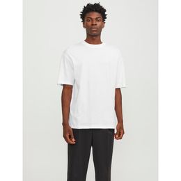 Jack & Jones Jack & Jones Herren Oversize-Shirt &raquo;JJEBRADLEY Oversize T-Shirt mit klassischem Rundhalsausschnitt&laquo; mit gek&auml;mmten Jersey wei&szlig; XS
