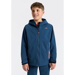 CMP Jungen CMP Softshelljacke &raquo;KID SOFTSHELL JACKET FIX HOOD&laquo; mit Kapuze wasserabweisend, windabweisend, mit Rei&szlig;verschlusstaschen blau 176