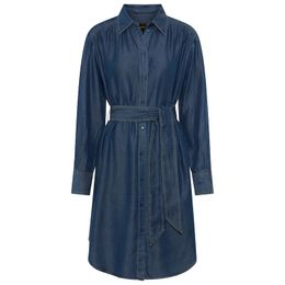 BOSS Orange Damen BOSS Orange Hemdblusenkleid &raquo;Delegant Premium Damenmode&laquo; Eingrifftaschen mit Tailleng&uuml;rtel, Regular Fit blau 34, N-Gr