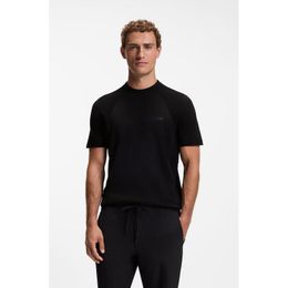 BOSS Green Herren BOSS Green Kurzarmpullover &raquo;KN_Momentum-Lite TS&laquo; Kurzarm, Regular Fit, Baumwollmischung schwarz M