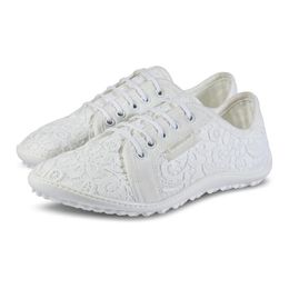 Leguano Damen Barfu&szlig;schuh &raquo;AMALFI&laquo; mit Fantasy Muster, Freizeitschuh, Halbschuh, Schn&uuml;rschuh wei&szlig; 43