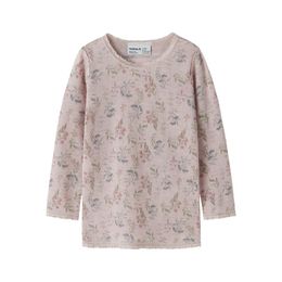 name it M&auml;dchen Langarmshirt &raquo;NMFWANG WOOL NEEDLE LS TOP NOOS&laquo; Wolle, regular fit rosa 104