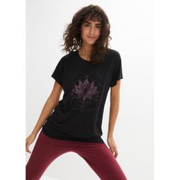 bonprix Damen bonprix T-Shirt &raquo;Sport-Shirt, Loose Fit&laquo; Oversize Passform, Loose Fit, breites B&uuml;ndchen schwarz 56/58 (XXXL)