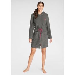 Kangaroos Damenbademantel &raquo;Kira, ideal f&uuml;r Sauna & Spa, Hotelbademantel, Morgenmantel&laquo; 1 Stk. mit Bindekordel, kurz, Badem&auml;ntel f&uuml;r Damen, XS-3XL grau
