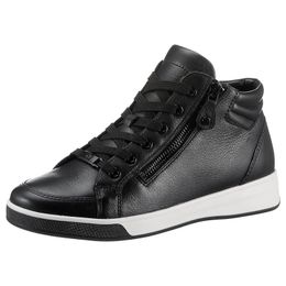Ara Damen Schn&uuml;rboots &raquo;ROM&laquo; , Keilabsatz, High Top-Sneaker, Freizeitschuh in Schuhweite G = weit schwarz 6 (39)
