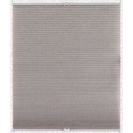 Kutti Wabenplissee &raquo;Jenny&laquo; Lichtschutz energiesparend ohne Bohren verspannt Lichtschutz Klemmfix grau Obermaterial: 100% Polyester 140cm, zweiseitig 