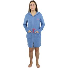 Kangaroos Damenbademantel &raquo;Kira, ideal f&uuml;r Sauna & Spa, Hotelbademantel, Morgenmantel&laquo; 1 Stk. mit Bindekordel, kurz, Badem&auml;ntel f&uuml;r Damen, XS-3XL blau