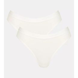 Sloggi Damen Sloggi Slip &raquo;GO Casual&laquo; weich, atmungsaktiv, Baumwollmischung, elastisch wei&szlig; M