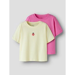 name it M&auml;dchen T-Shirt &raquo;NMFVICTORIA 2P SS NREG TOP&laquo; Packung, 2 gelb 110