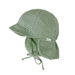 MaxiMo Jungen MaxiMo Schirmm&uuml;tze Musselin, Nackenschutz, Bindeband, Unisex, UV-Schutz gr&uuml;n 53