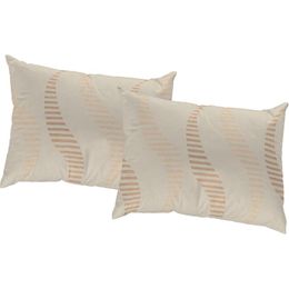 WIRTH Dekokissen &raquo;LUPARA&laquo; Kissenh&uuml;lle ohne F&uuml;llung, 2 St&uuml;ck beige Baumwolle, Polyester B/L: 40cm x 40cm, 2 Stk.